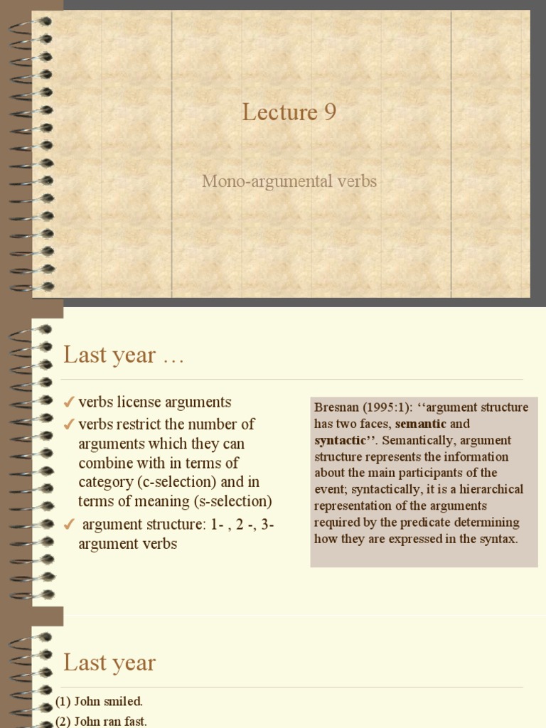 Syntax - 1 2021 - 2022 - Lecture - 9 | PDF | Language Mechanics | Syntactic Relationships