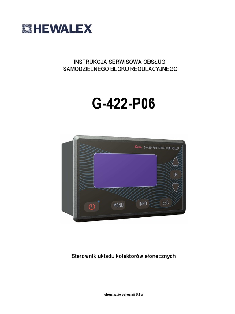 Instrukcja Obslugi Sterownika g422 p06 | PDF