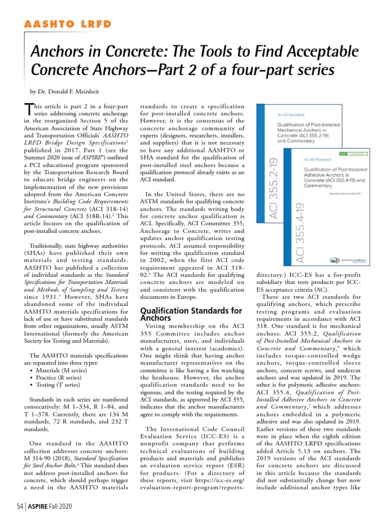 AASHTO-LRFD-AnchorsInConcrete - Part 2 PDF | PDF | Fracture | National ...