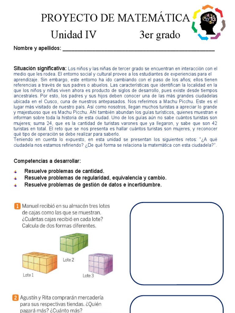 PROYECTO DE MATEMATICA 3er | PDF
