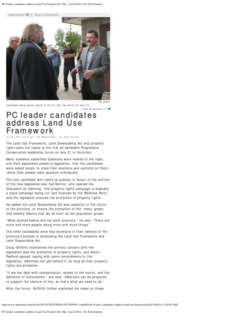 PC Leader Candidates Address Land Use Framework - STP - Local News - St ...