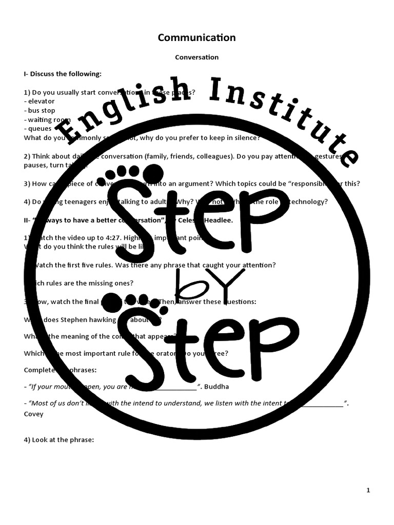 Adults Lesson Based On TED Talk by Celeste Headlee | PDF | Conversation ...
