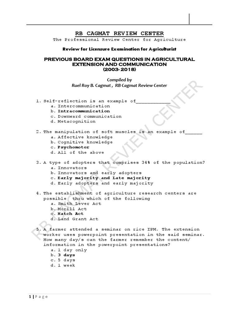 Rbcagricultural Extension and Communications PDF | PDF | Communication