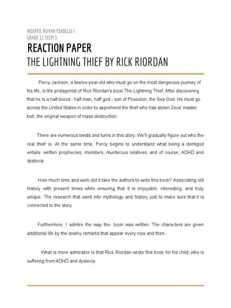 STEM Student's Take on Percy Jackson | PDF