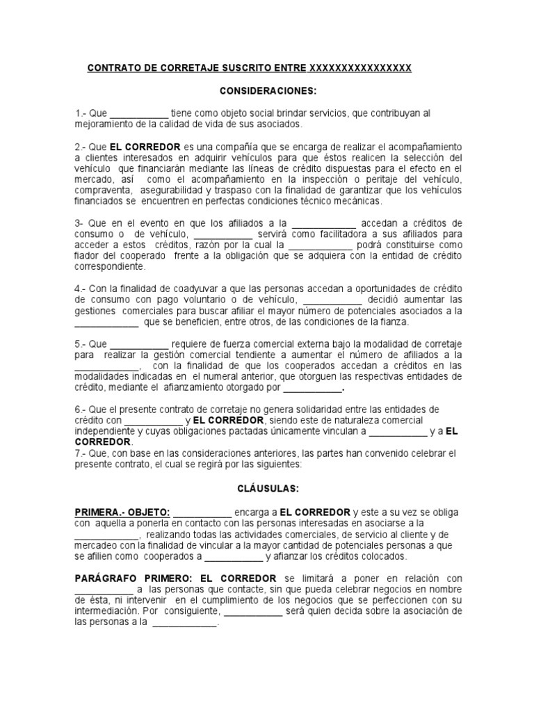 Modelo de Corretaje | PDF | Derecho