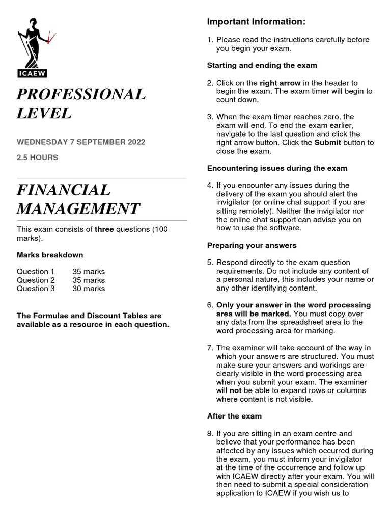 Financial Management Exam Sept 2022 | PDF | Option (Finance) | Net ...