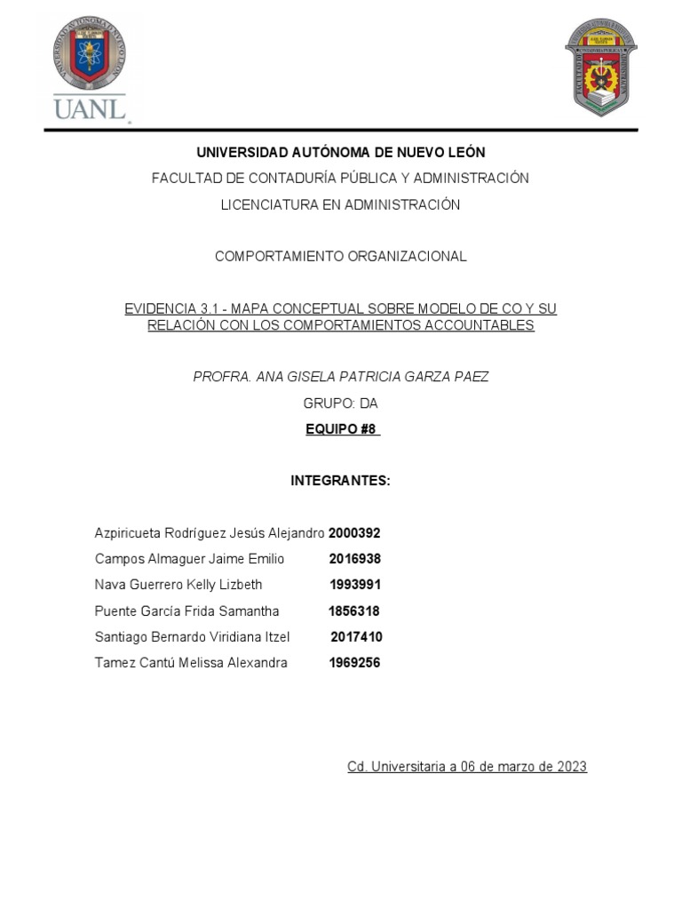 Ev3 MapaConceptual Eq8 CO | PDF | Comportamiento organizacional