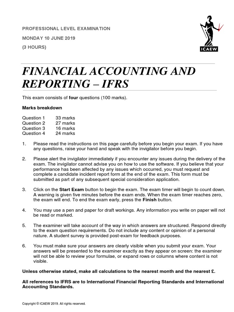 PL Financial Accounting and Reporting IFRS Exam June 2019 | PDF ...