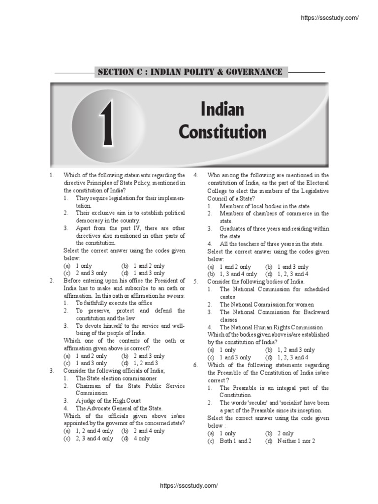 Disha 1000 Mcq-Pages Indian Polity | PDF | Constitution | Justice