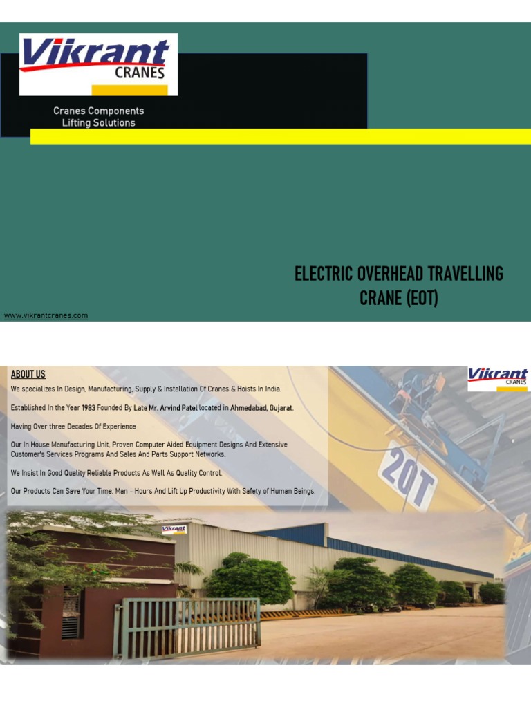 Product-Catalogue Eot PDF | PDF | Crane (Machine) | Rail Transport