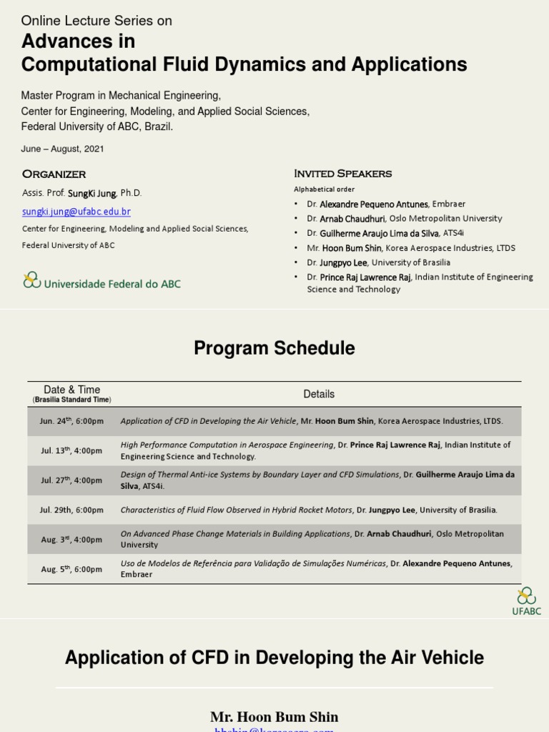 Brochure ACFDA UFABC 2021 Final | PDF | Computational Fluid Dynamics | Engineering