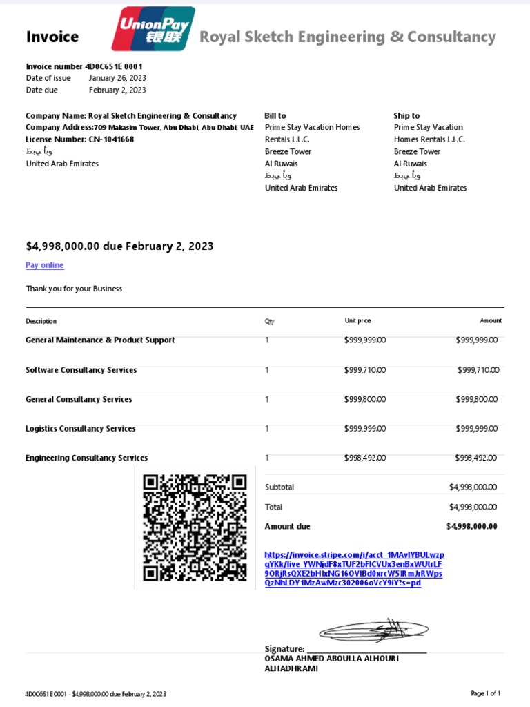 Invoice 4D0C651E 0001 26 - 01 - 23 | PDF | United Arab Emirates