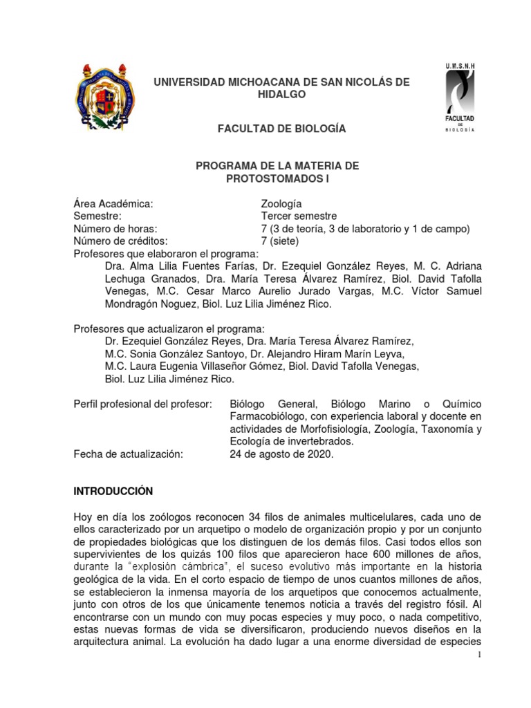 Protostomados I PDF | PDF | Biología | Taxa