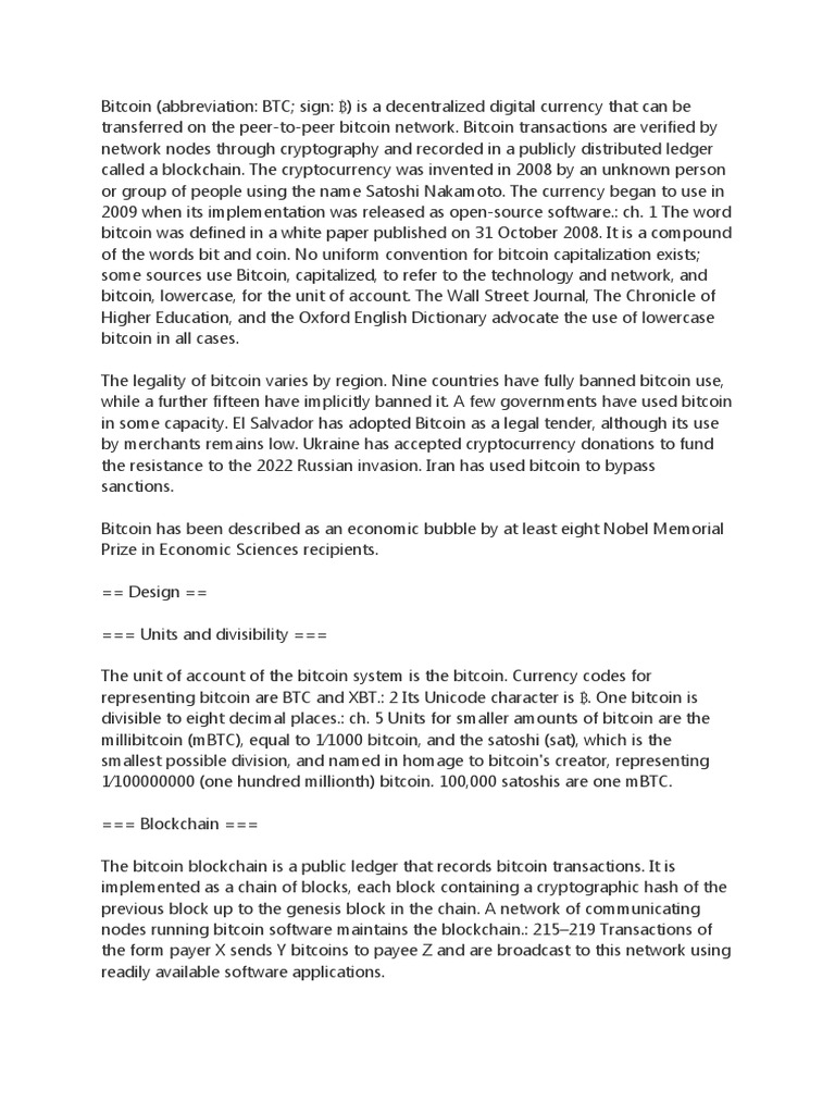 Bitcoin | PDF | Bitcoin | Cryptocurrency