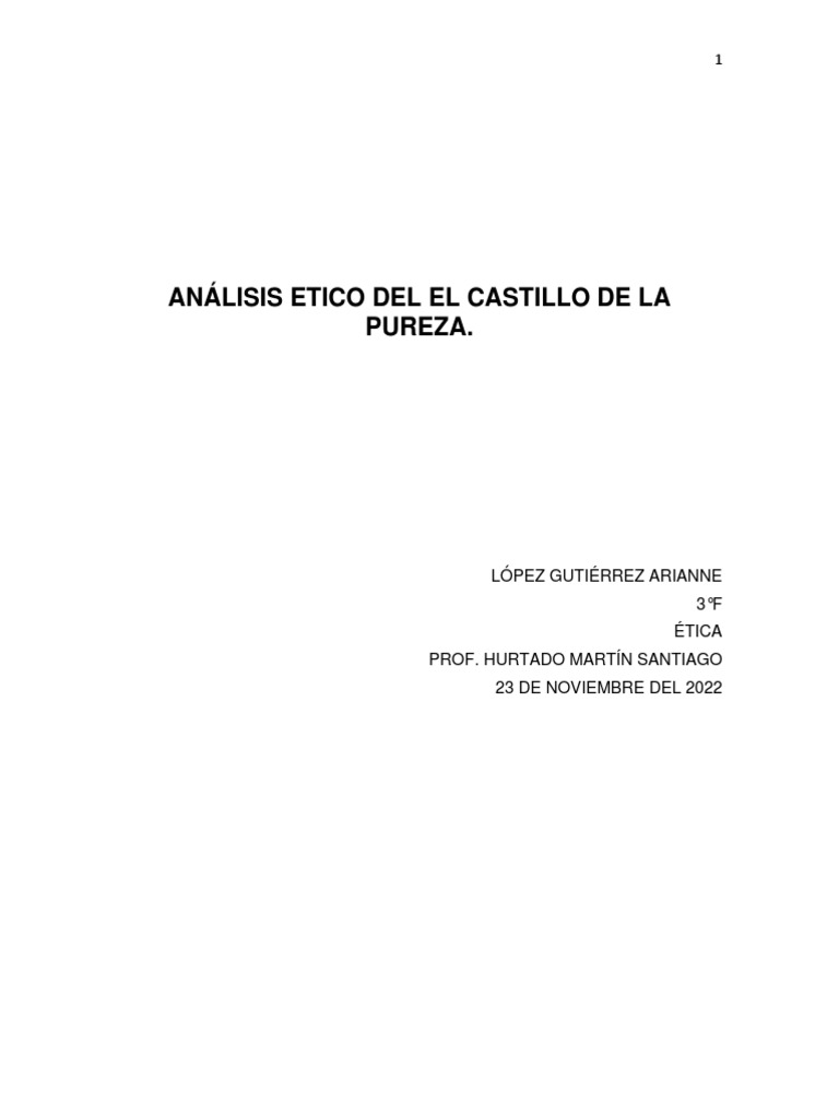 Castillo de La Pureza | PDF | Moralidad | Sicología