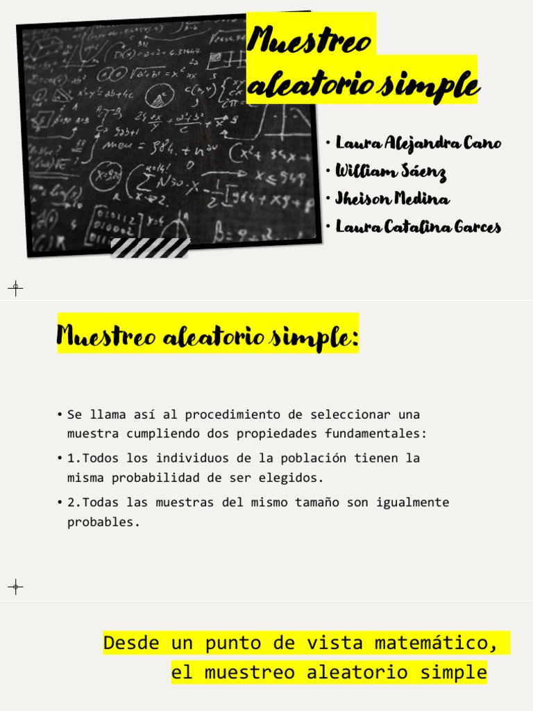 Presentación MUESTREO ALEATORIO SIMPLE | PDF | Muestreo (Estadísticas ...