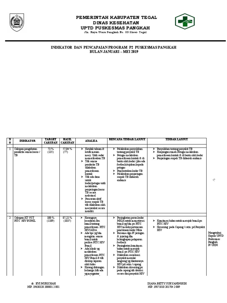 Analisa Pencapaian Program P2 Januari Desember Pdf