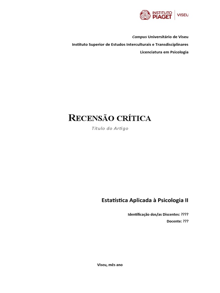 Template_Recensão crítica.doc | PDF | Science