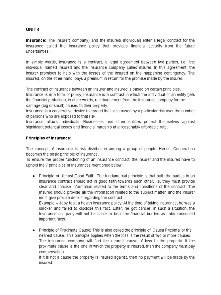 Principles of Insurance: An Overview of Key Concepts and Types of ...