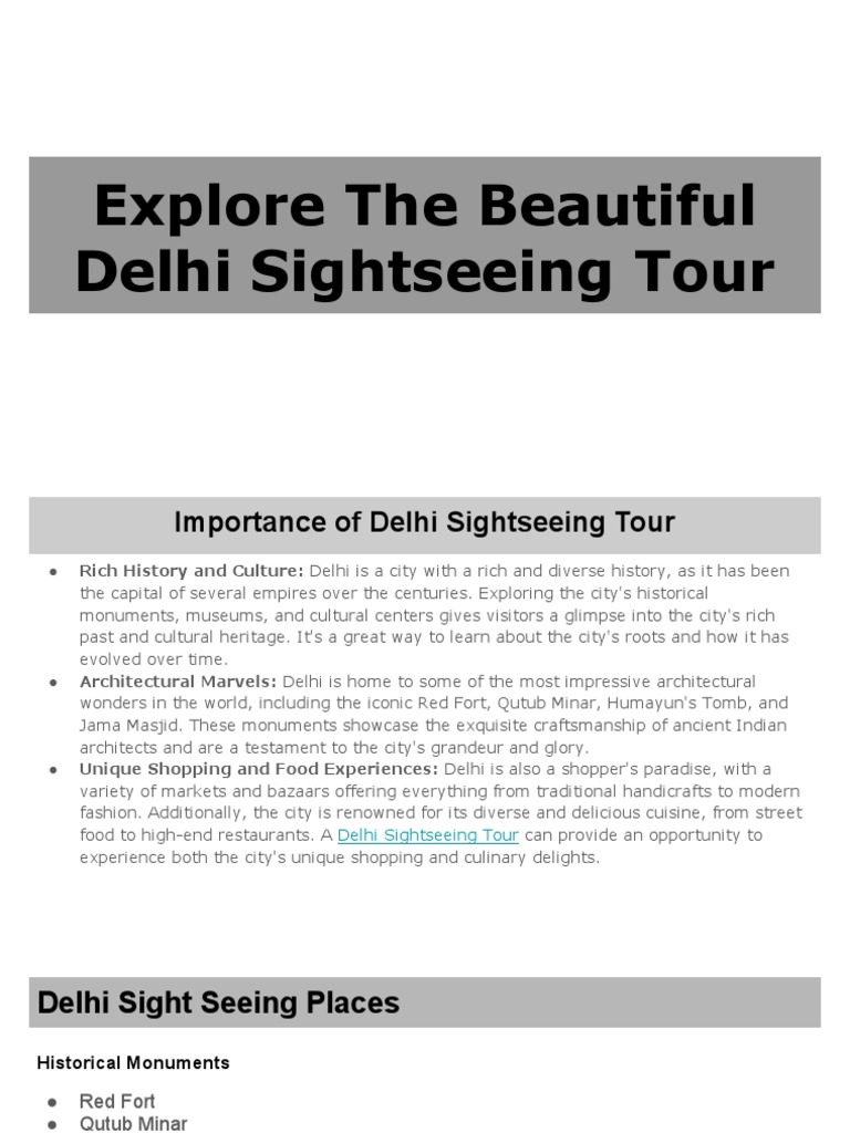 Discover Delhi's Top Sightseeing Spots | PDF | Delhi