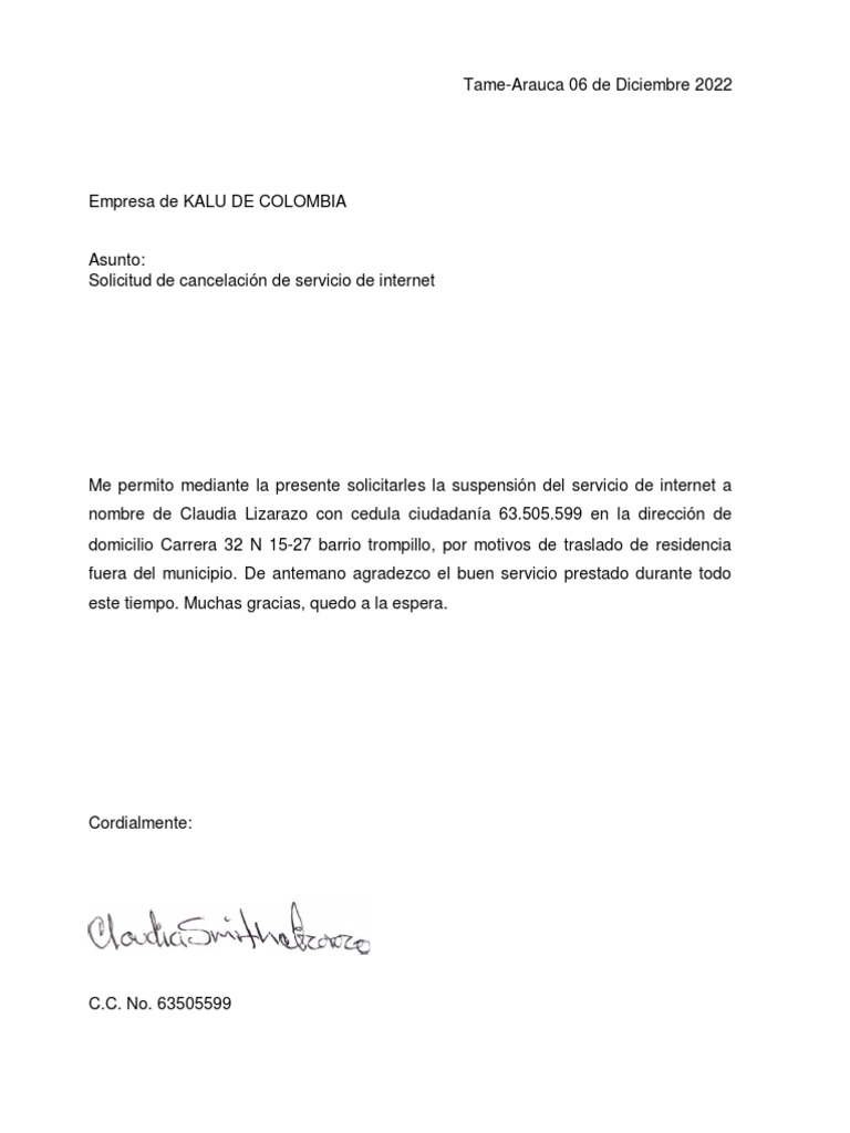 Carta Suspension de Internet | PDF