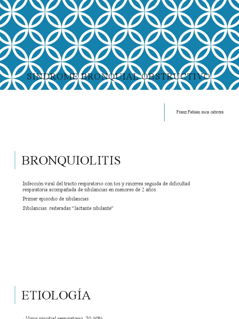 Sindrome Bronquial Obstructivo | PDF | Tos | Asma