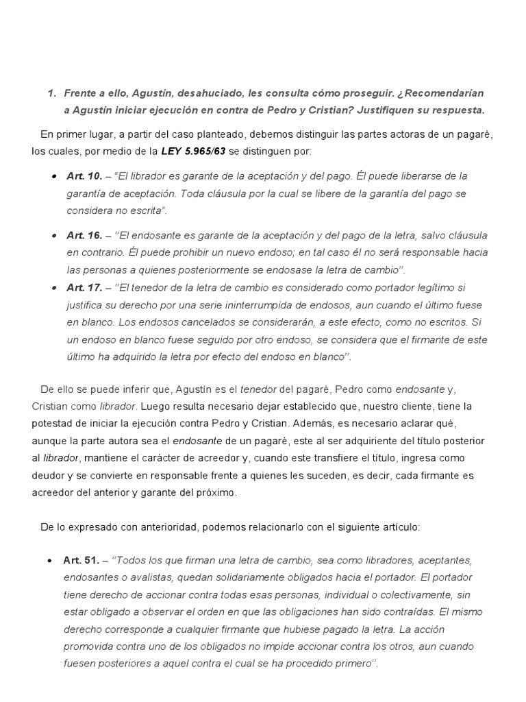 Trabajo Practico 3 Derecho Bancario | PDF | Pagaré
