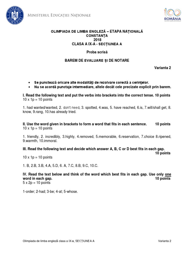 IX A Use of English Barem PDF | PDF