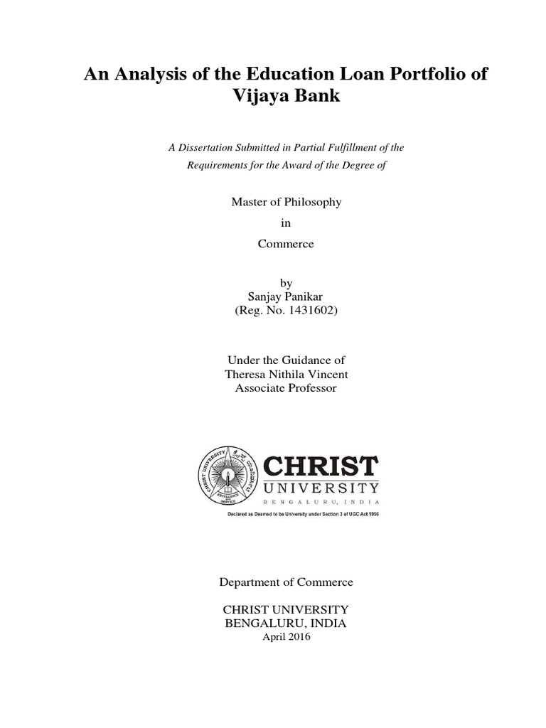 Final_Thesis_Sanjay_Panikar.pdf | PDF | Loans | Student Loan