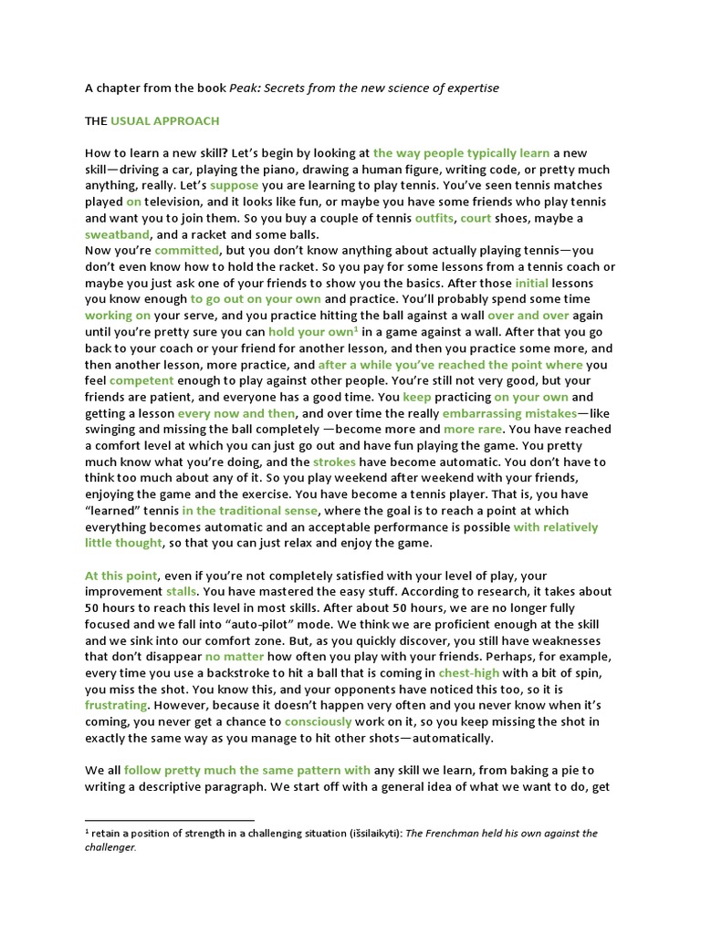 Deliberate Practice | PDF | Teachers | Music Education