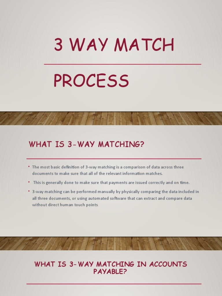 3 Way Match Process | PDF | Accounts Payable | Business