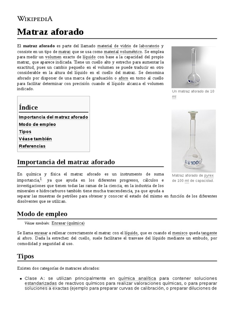 Matraz Aforado | PDF | Química | Ciencias fisicas