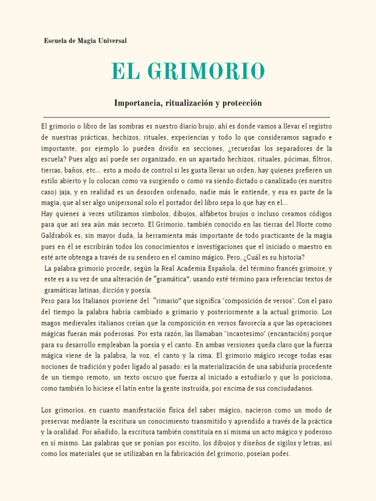 Grimorios y Su Importancia | PDF | Libros | Brujería