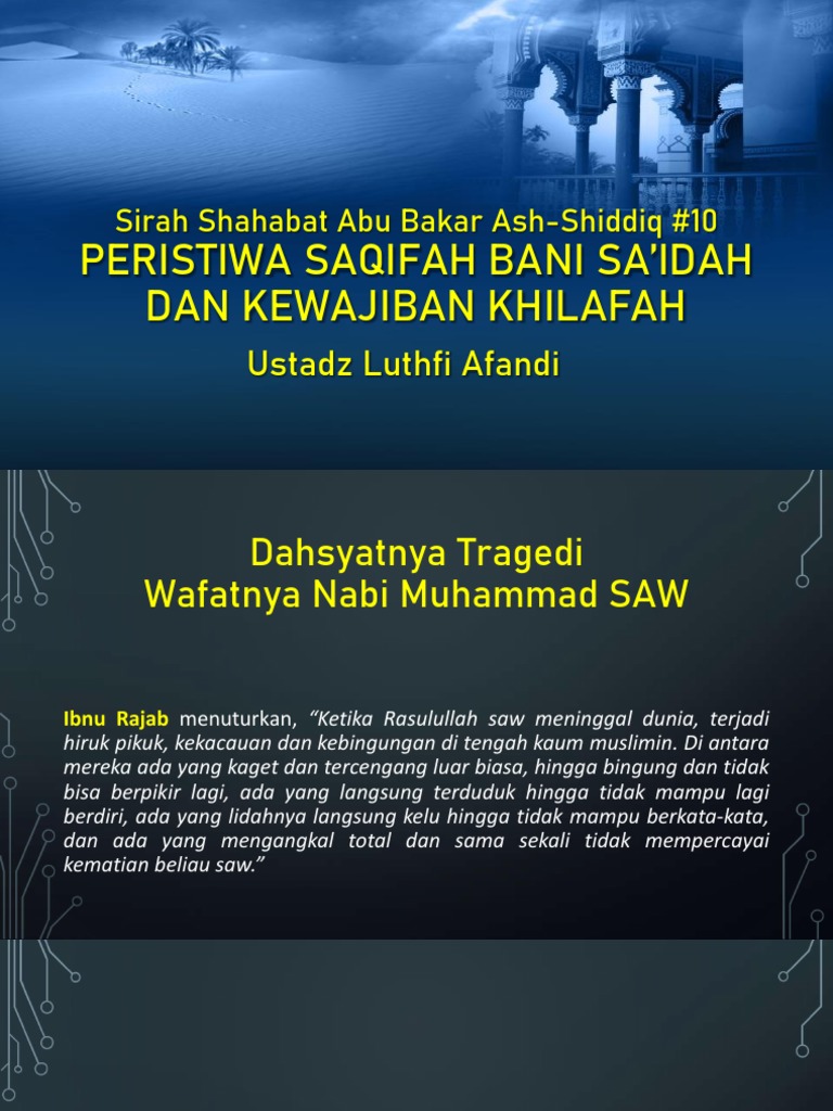 Peristiwa Saqifah dan Kewajiban Khilafah | PDF