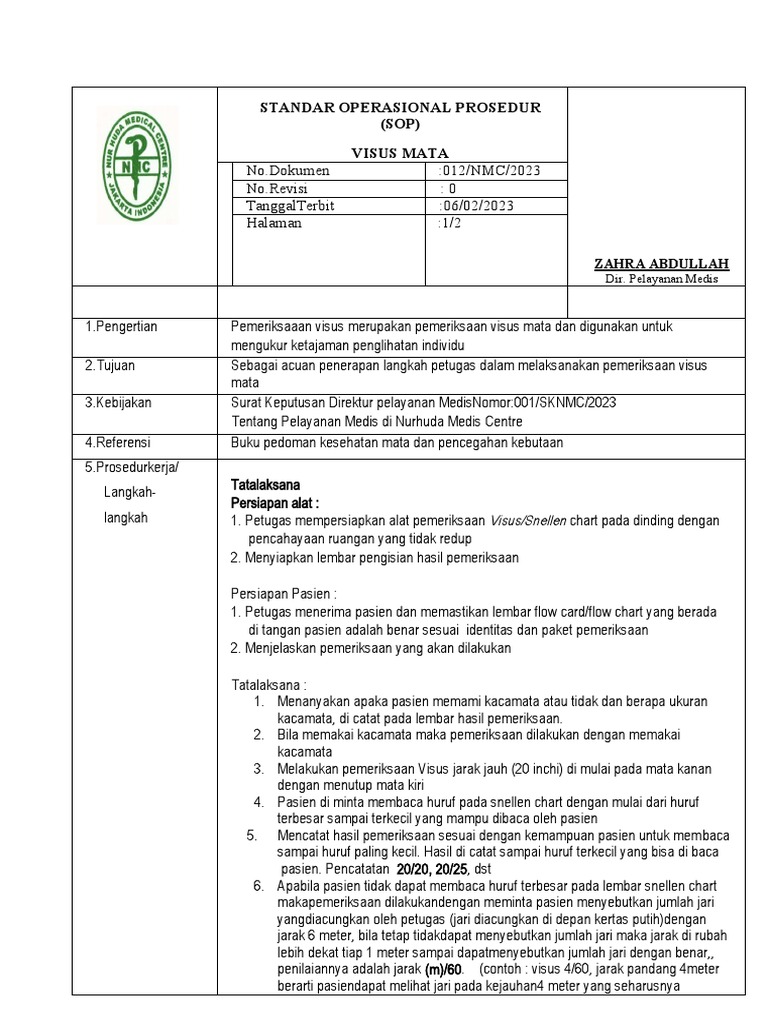 Sop Visus Mata | PDF