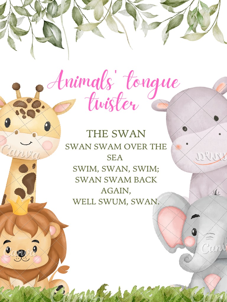 Animals' Tongue Twisters PDF | PDF