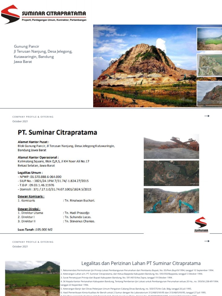 PT Suminar Citrapratama - Company Profile and Offering Document Sent | PDF