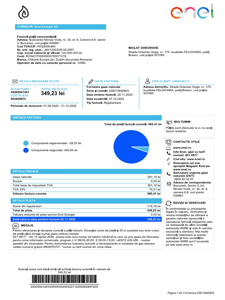 Factura Enel 1 PDF | PDF