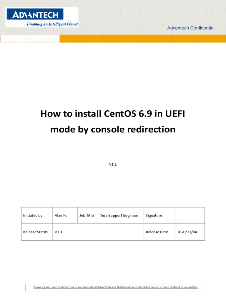 How To Install CentOS 6.9 in UEFI Mode by Console Redirection - v1.1 | PDF | Booting | Computer ...
