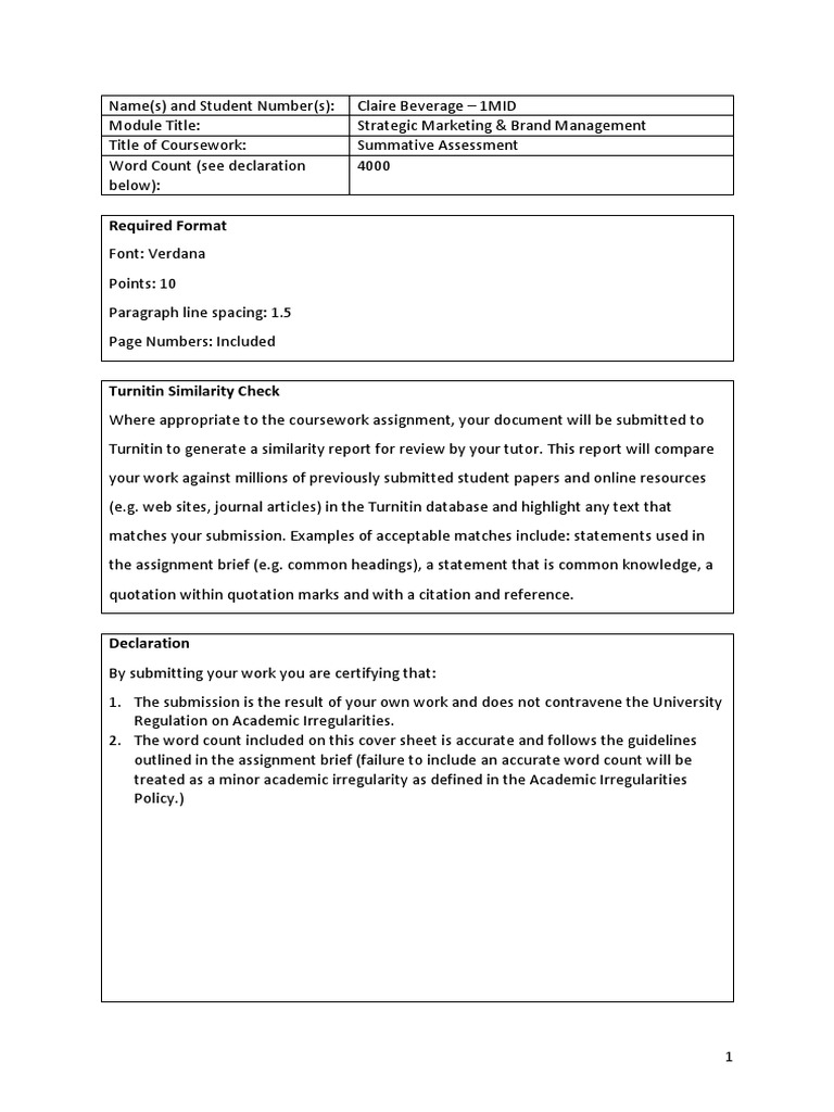 Summative Example 2 - Claire Beverage PDF | PDF | Reputation | Brand