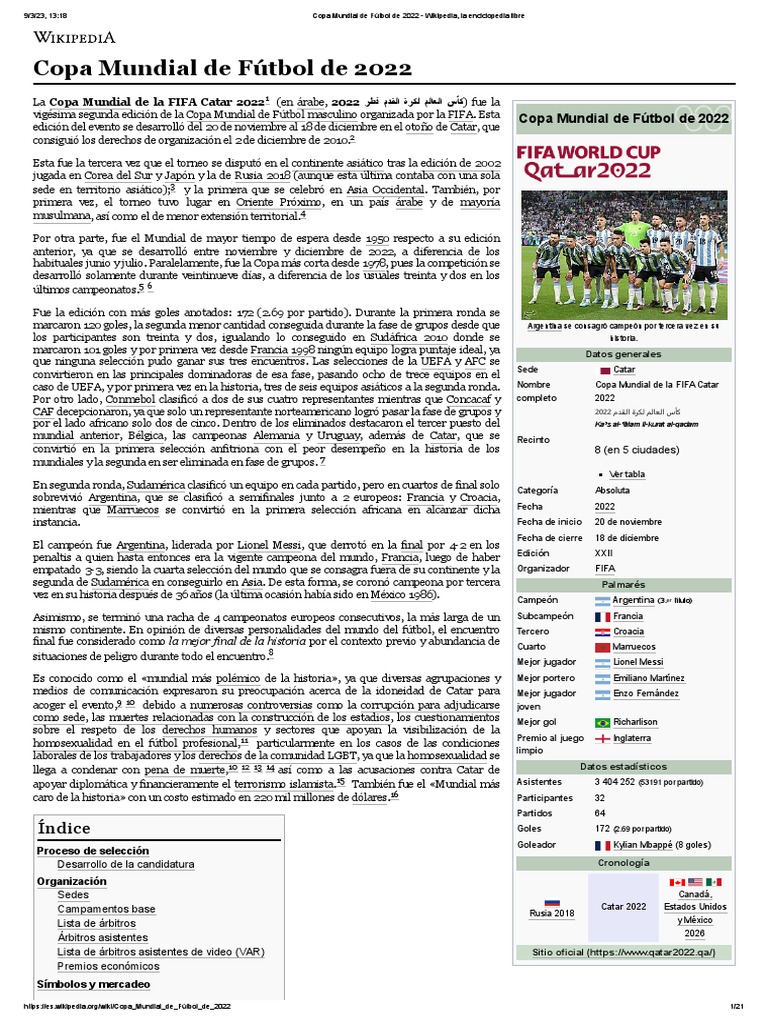 Copa Mundial de Fútbol de 2022 - Wikipedia, La Enciclopedia Libre ...