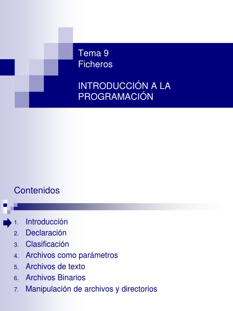 Tema 9 - Ficheros | PDF | Archivo de computadora | Puntero (Programación de computadora)