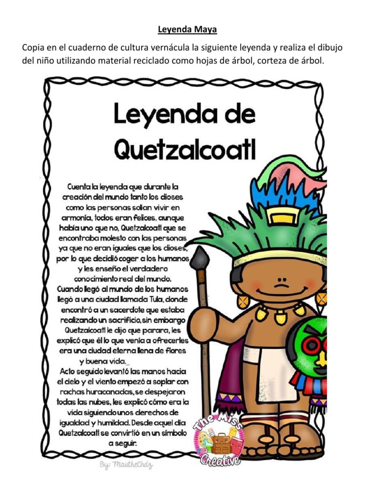 Leyenda Maya 4to. Primaria | PDF