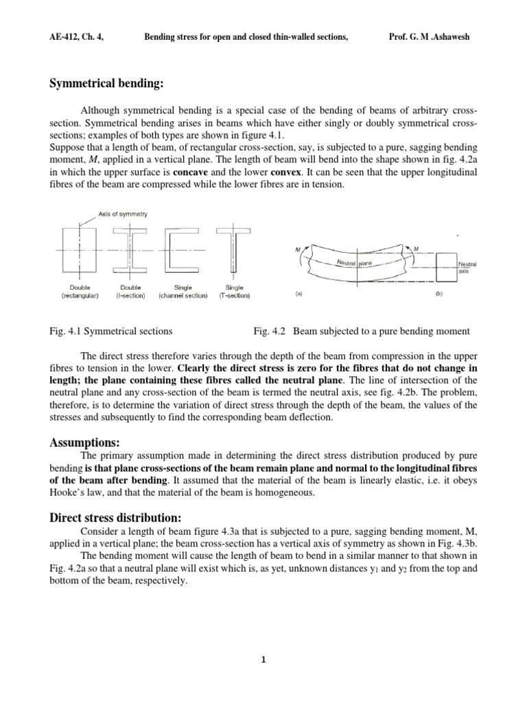 CH4. Stresses Due To M For Open and Closed Thin-Waslled Sections PDF ...