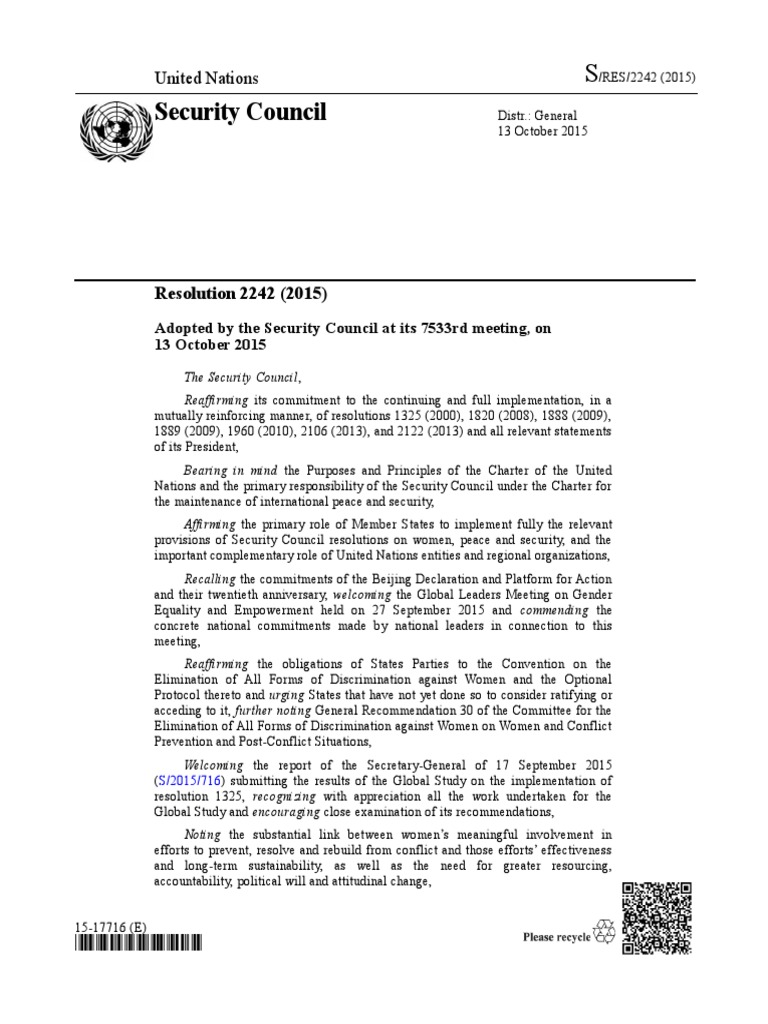 Resolution Example | PDF | United Nations | International Relations