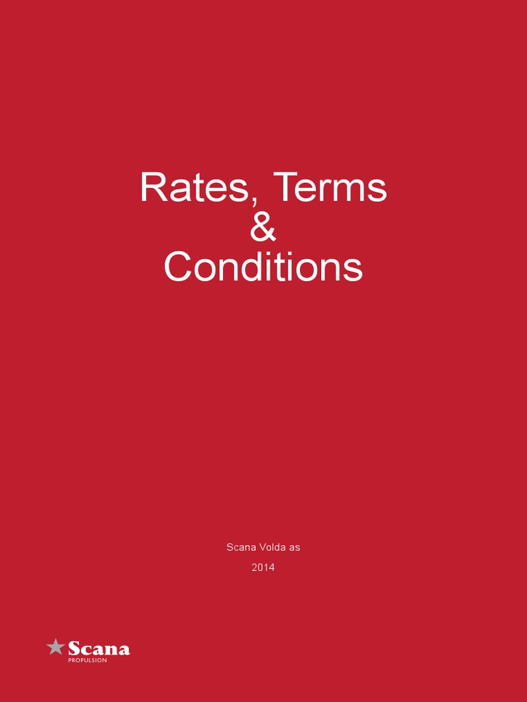 Scana Volda-Rates TCs 05100106 - Rev-4 PDF | PDF | Legal Liability ...