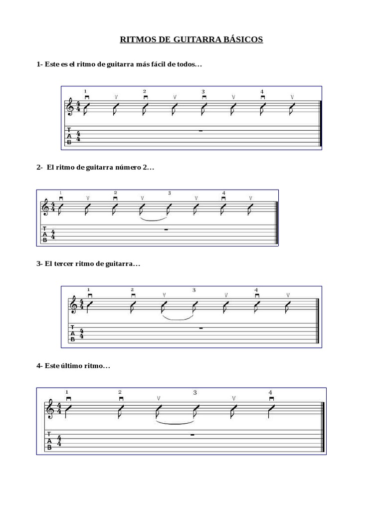 Ritmos Básicos Guitarra | PDF