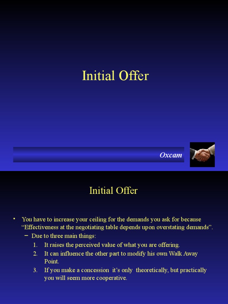 Initial Offer | PDF