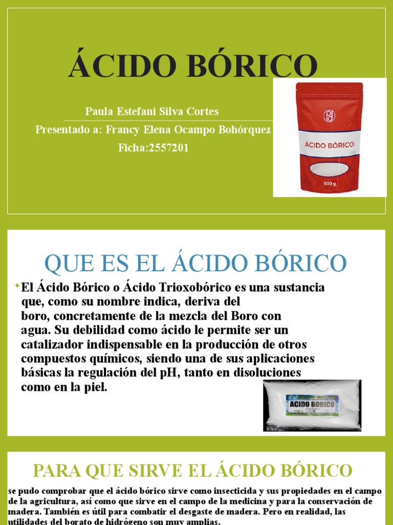 Ácido Bórico | PDF | Química | Sustancias químicas