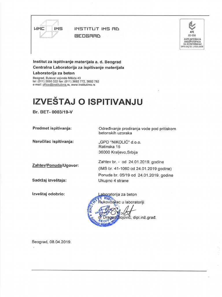 9-VDP, Cement, Voda, Aditiv 5380, Sika Air, Agregat MB45 | PDF